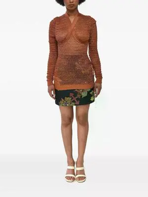 Off-White Criss-cross Detail Net Sweater