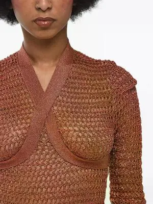 Off-White Criss-cross Detail Net Sweater