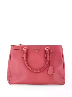 Prada Double Zip Lux Saffiano Leather Medium Tote Bag - Pink