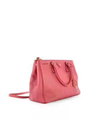 Prada Double Zip Lux Saffiano Leather Medium Tote Bag