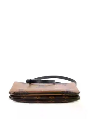 LOUIS VUITTON Double Zip Pochette Reverse Monogram Giant Clutch Bag - Brown