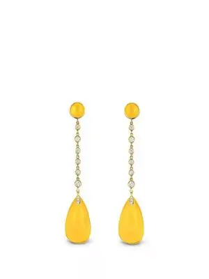 Goshwara Citrine And Diamond Drop Earrings - Gold
