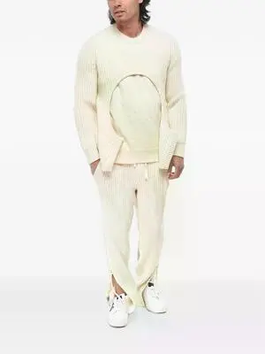 Off-White Meteor Cut-out Ribbed-knit Sweater - Neutrals