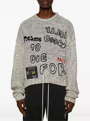 PALY Embroidered Slogan Sweater