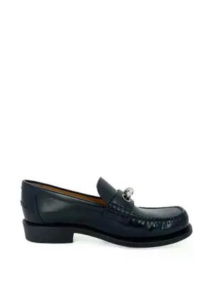 Dior Pearl Embellished Loafers - Black