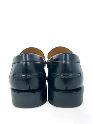 Dior Pearl Embellished Leather Loafers - Black