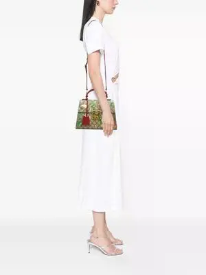 Gucci Gg Supreme Tian Padlock Satchel - Neutrals