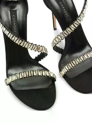 Casadei Julia Heaven Crystal Embellished Wrap-around Stiletto Sandals