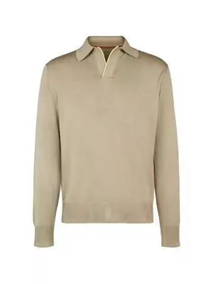 TOD'S Polo Shirt In Merino Wool - Neutrals