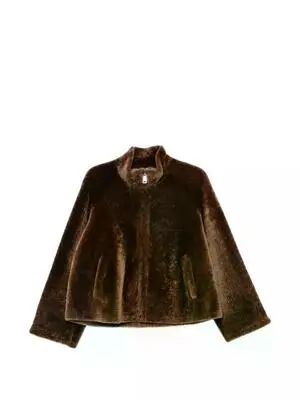 MANZONI 24 Shearling Zip-up Jacket - Brown