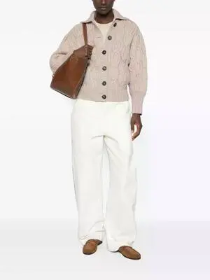 Brunello Cucinelli Cable-knit Button-up Cardigan - Neutrals