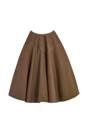 TOD'S Contrast-stitch Flared Midi Skirt