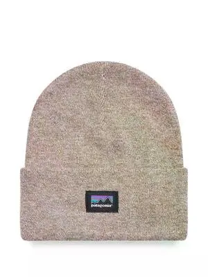 Patagonia Everyday Logo-patch Marl Beanie Hat - Neutrals
