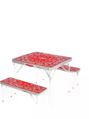 Supreme Coleman Paisley-print Folding Table Set - Red