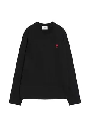 AMI Paris De Coeur Long Sleeve T-shirt - Black
