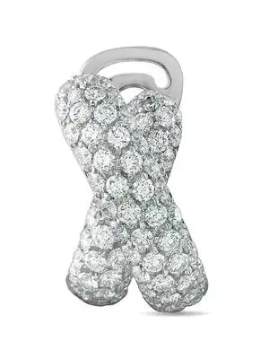 LB EXCLUSIVE 18k White Gold Diamond Crossover Earrings