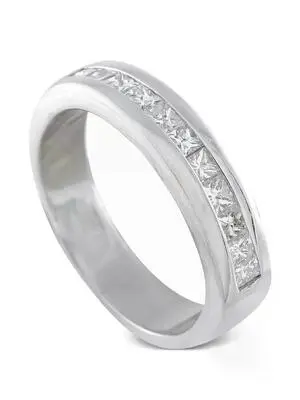 LB EXCLUSIVE Platinum Channel-set Princess-cut Diamond Ring - Silver