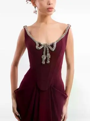 GEMY MAALOUF Embellished Bow Detail Gown