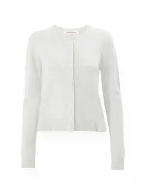 Carolina Herrera Crew Neck Long Sleeve Cardigan - White