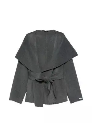 Marella Belted Shawl-collar Coat - Grey