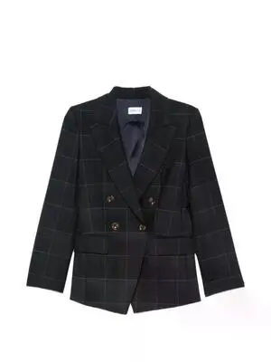 Marella Mllefedra Double-breasted Check-pattern Blazer - Blue