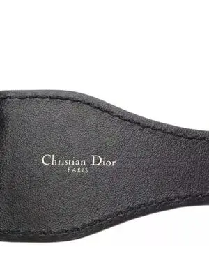 Dior Embroidered Leather Belt - Black