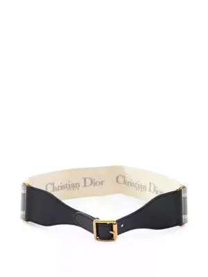 Dior Embroidered Leather Belt - Black