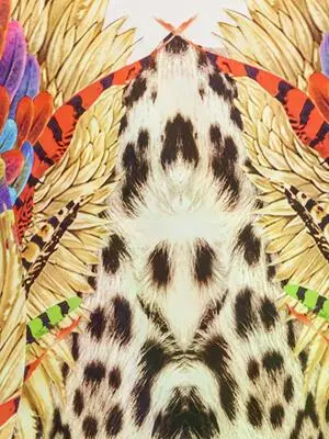 Just Cavalli Mini Dress With Leopard And Feather Print