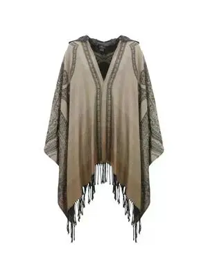 Etro Paisley-pattern Fringed Cape - Neutrals