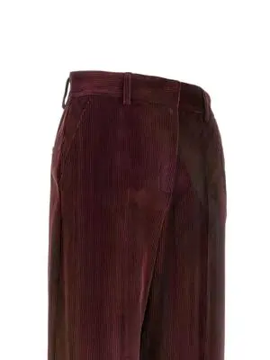 Max Mara Corduroy Wide-leg Trousers - Red