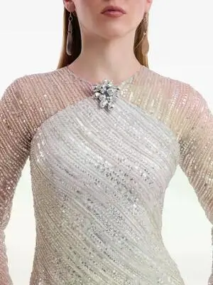 GEMY MAALOUF Beaded Sequin-embellished Gown