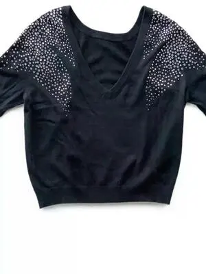Ba&sh Embellished Knit Pullover Sweater
