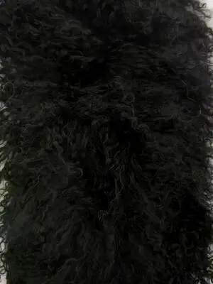 YVES SALOMON Long-haired Lamb Scarf - Black