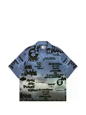 AAPE BY *A BATHING APE Aapeunvs Graffiti-print Shirt - Grey