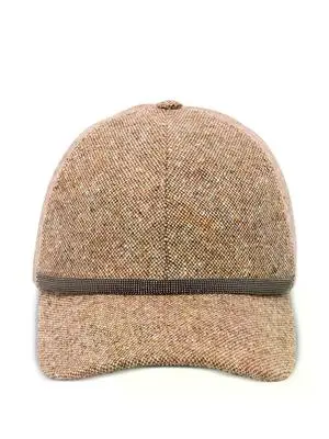 Brunello Cucinelli Monili-embellished Tweed Baseball Cap