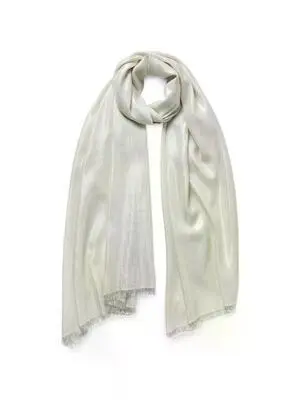 JANE CARR Mercury Metallic-thread Scarf - White