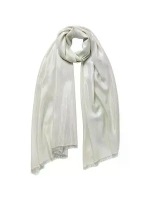 JANE CARR Mercury Metallic-thread Scarf - White