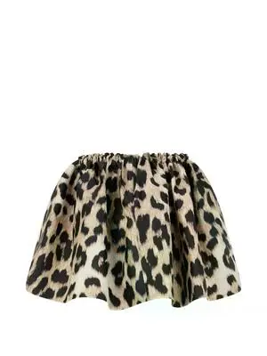 Givenchy Mini Pleated Skirt In Leopard Jacquard