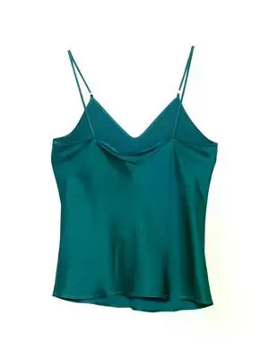 Max Mara V-neck Sleeveless Satin Top - Blue