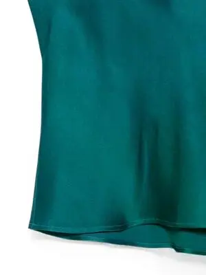 Max Mara V-neck Sleeveless Satin Top - Blue