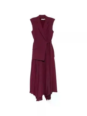 Simkhai Pleated Asymmetric-hem Dress