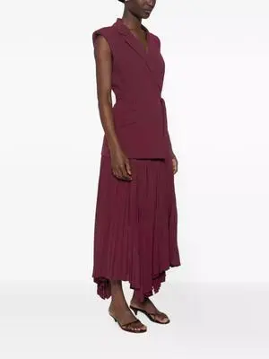 Simkhai Pleated Asymmetric Hem Midi Dress