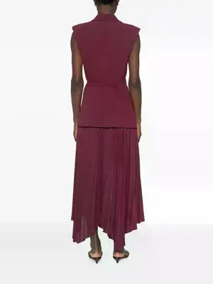 Simkhai Pleated Asymmetric Hem Midi Dress