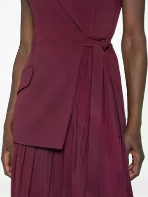 Simkhai Pleated Asymmetric Hem Midi Dress