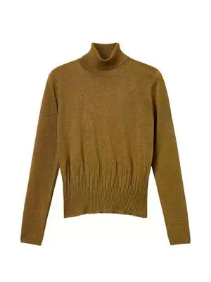 TWINSET Turtleneck Jumper With Lurex - Gold
