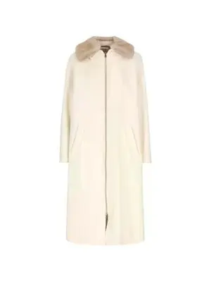 Herno Faux Fur Collar Zip-up Coat