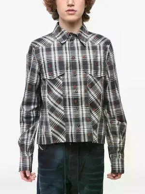 Off-White Checked Shirt - Black