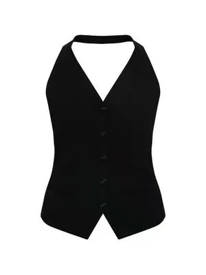LISA YANG Halterneck Button-up Top