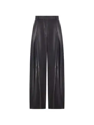 Giorgio Armani Pleated Leather Trousers
