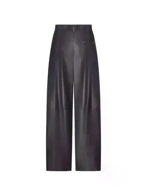 Giorgio Armani Pleated Leather Trousers